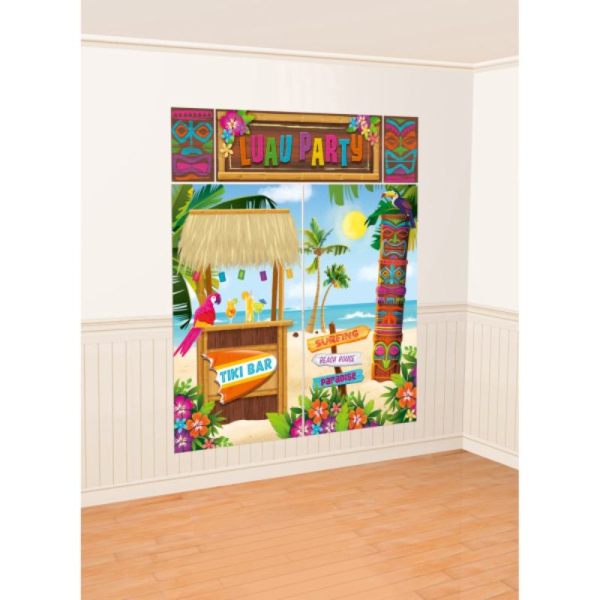 Tiki Bar Luau Party Backdrop | 24T Levering på pynt til enhver ...