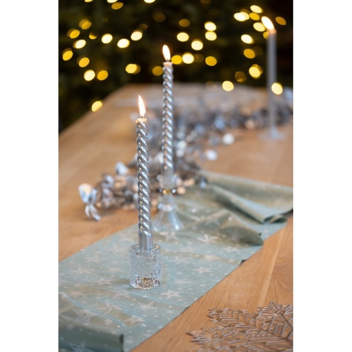 Isstruktur Glas Lysestage | 24T Levering på pynt til enhver anledning ...