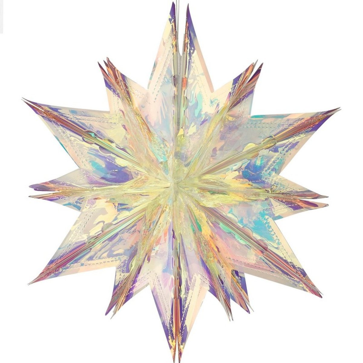 Stjerne Juletræspynt Iriserende | 24T Levering på pynt til enhver ...