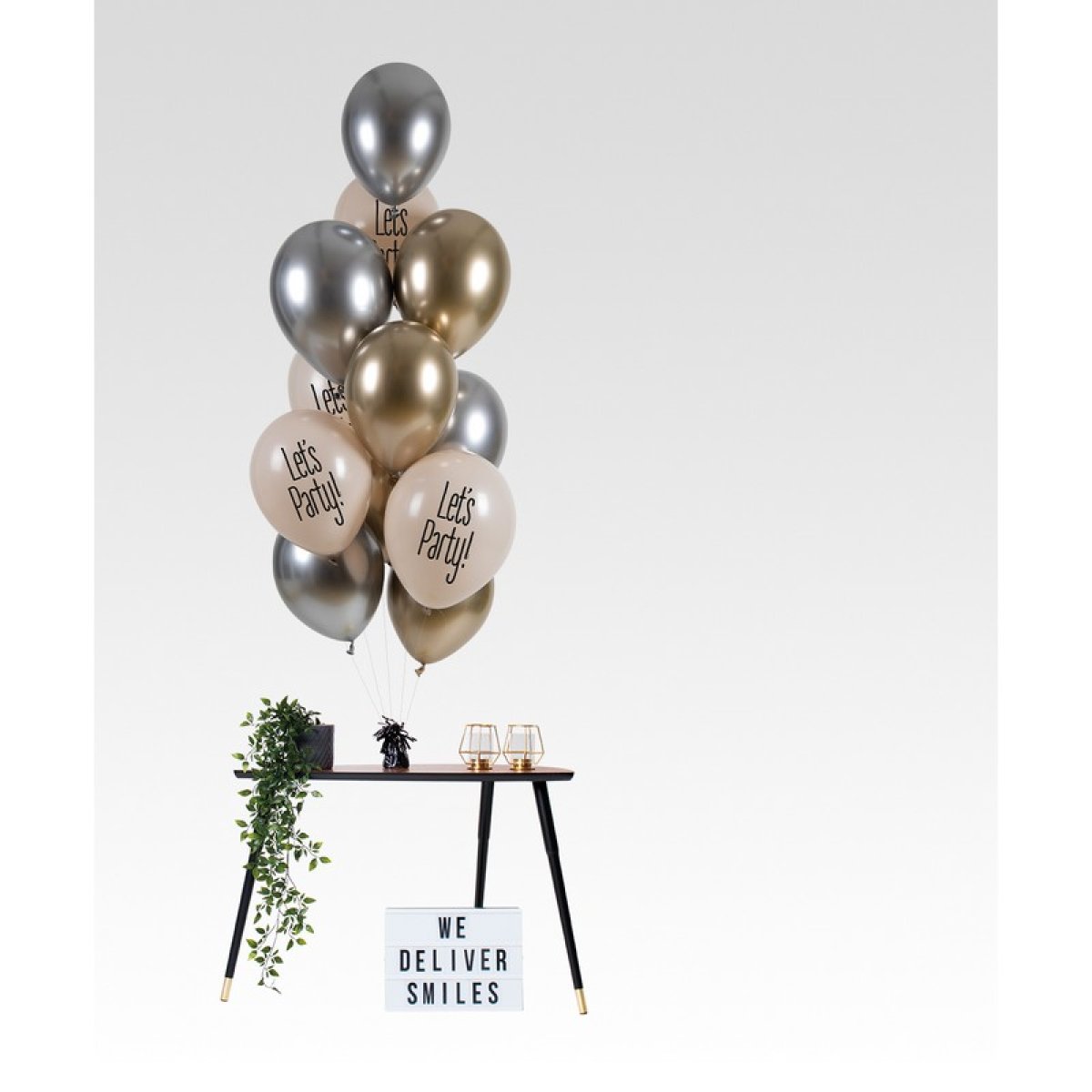 Let's Party Metalliske Latexballoner Guld/Sølv | 24T Levering på pynt ...