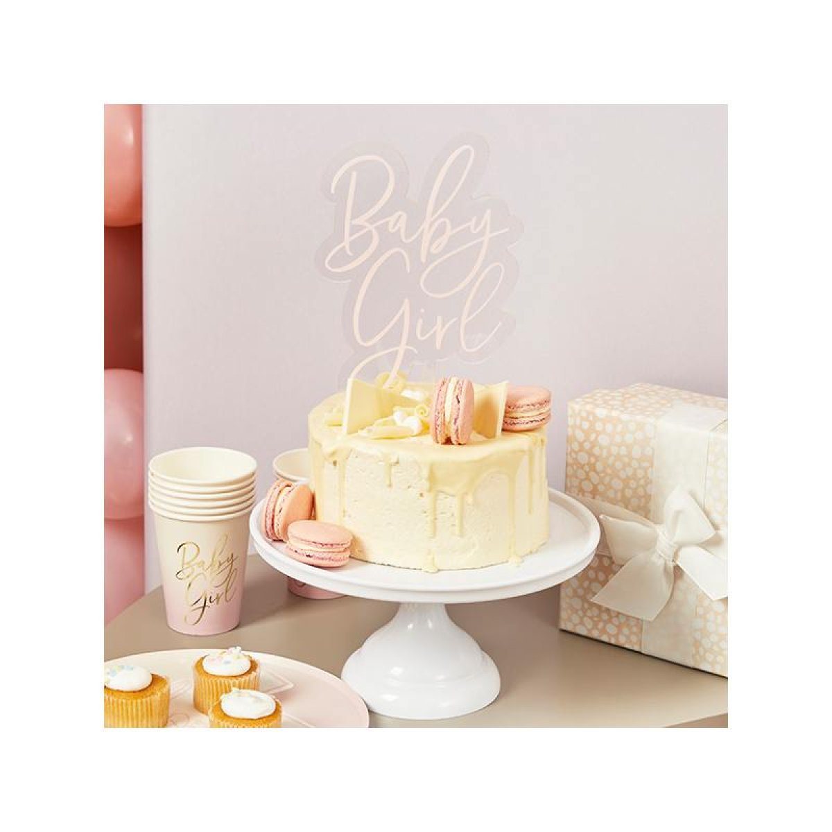 Baby Girl Kagetopper Lyserød | 24T Levering på pynt til enhver ...