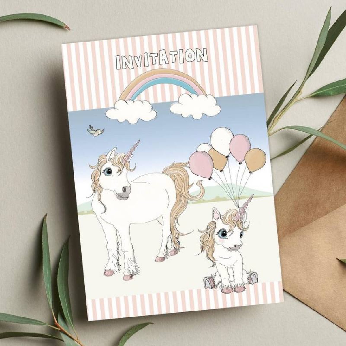 Enhjørning Invitationer | 24T Levering på pynt til enhver anledning ...