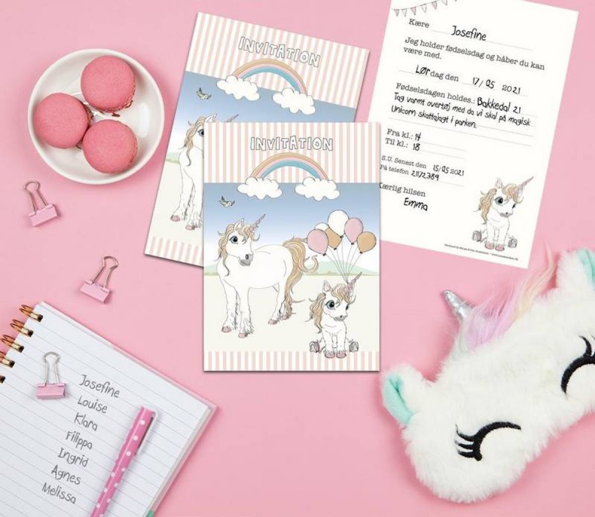 Enhjørning Invitationer | 24T Levering på pynt til enhver anledning ...