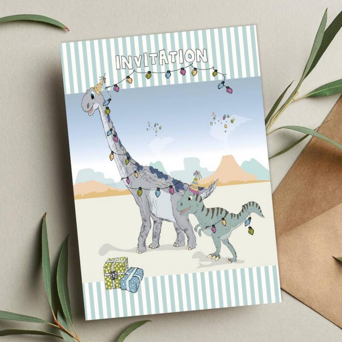 Dinosaur Invitationer | 24T Levering på pynt til enhver anledning ...