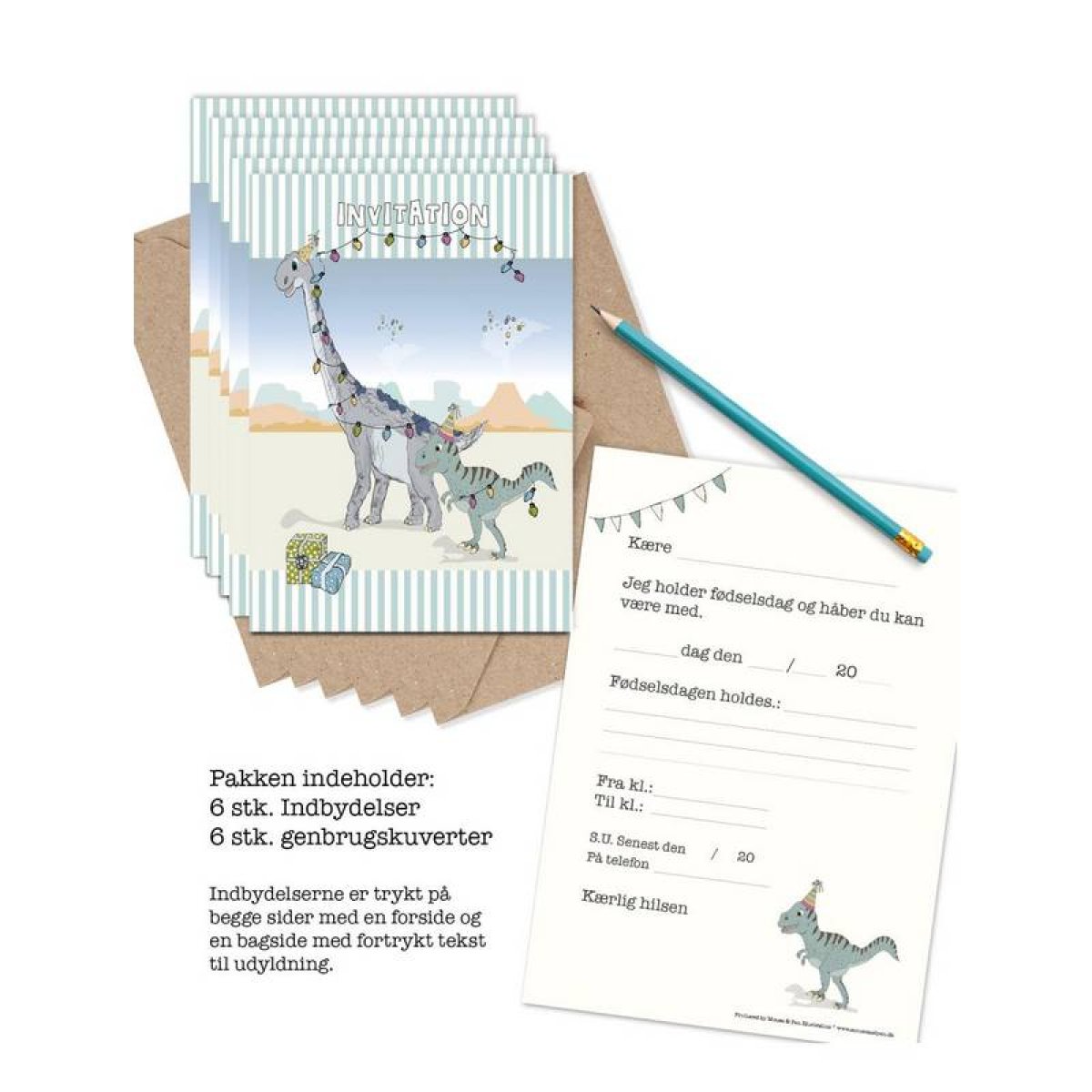 Dinosaur Invitationer | 24T Levering på pynt til enhver anledning ...