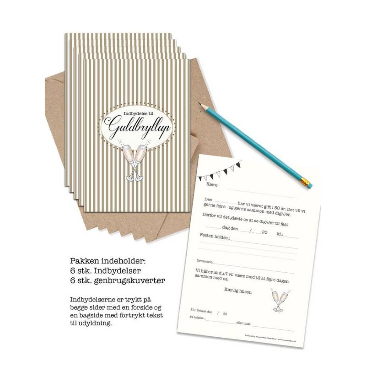 Guldbryllup Invitationer | 24T Levering på pynt til enhver anledning ...