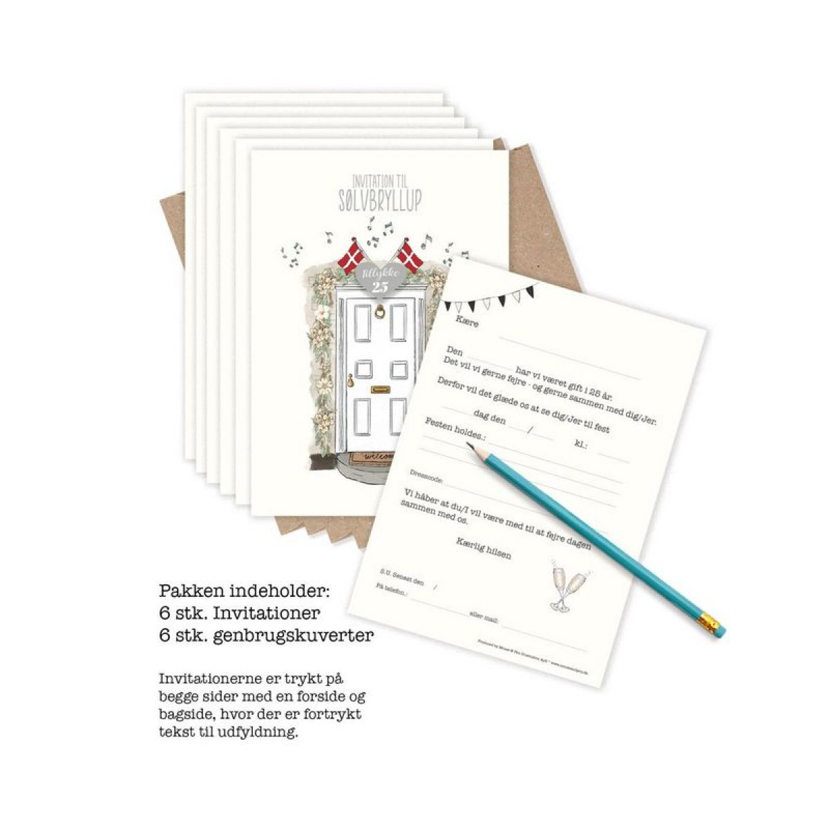 Sølvbryllup Invitationer | 24T Levering på pynt til enhver anledning ...