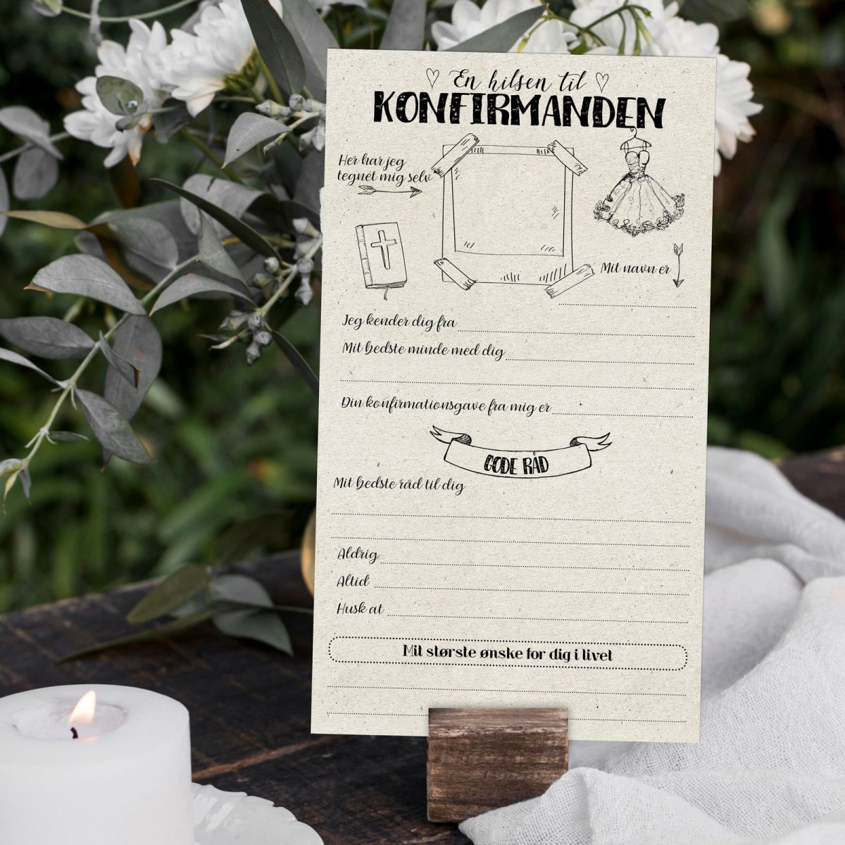 En Hilsen Til Konfirmanden Pige | 24T Levering på pynt til enhver ...