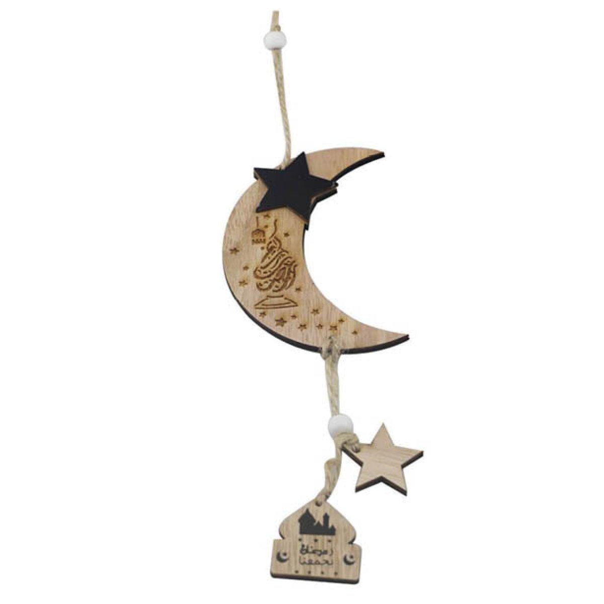 Ramadan Mubarak Lille Halvmåne Med Nedtælling Træ Ophæng | 24T Levering ...
