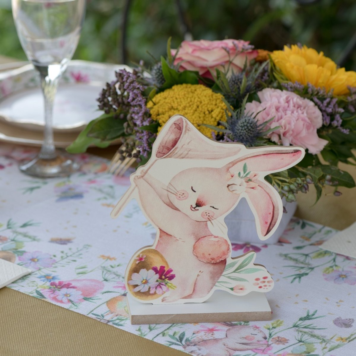 Påskehare Træ Bordpynt Figur | 24T Levering på pynt til enhver ...