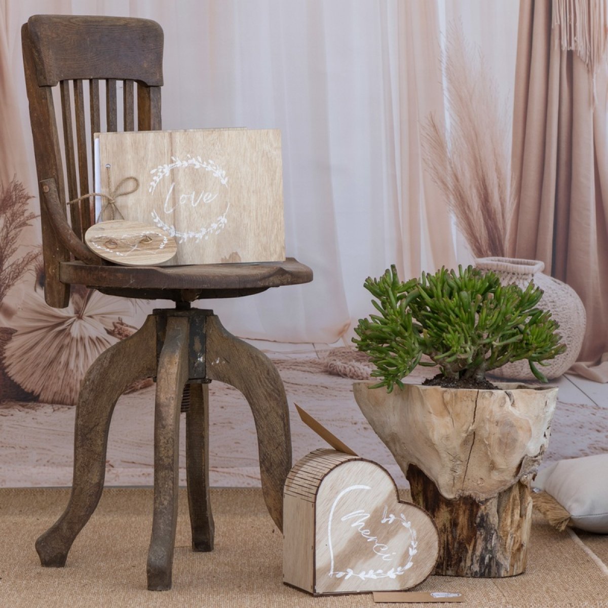 Hjerteformet Træ Bryllupsskrin | 24T Levering på pynt til enhver ...