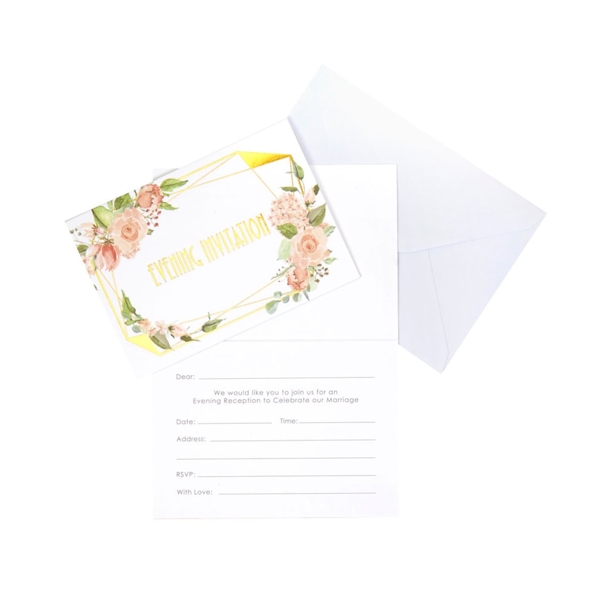 Bryllups Invitationer Geo Floral | 24T Levering på pynt til enhver ...